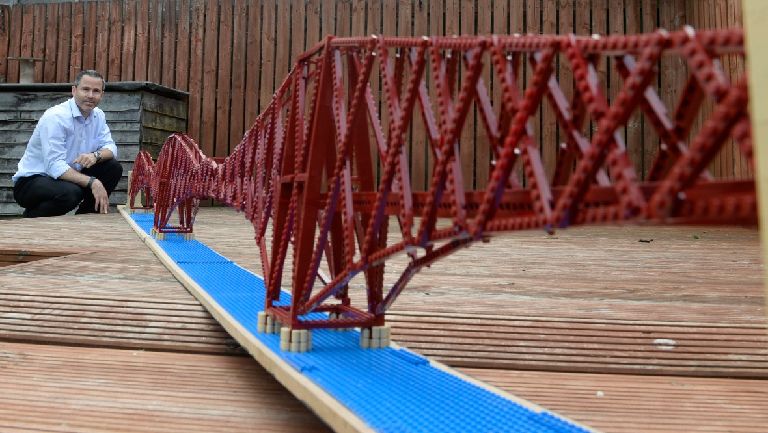 Replica of Forth Road bridge built from 3,000 Lego bricks